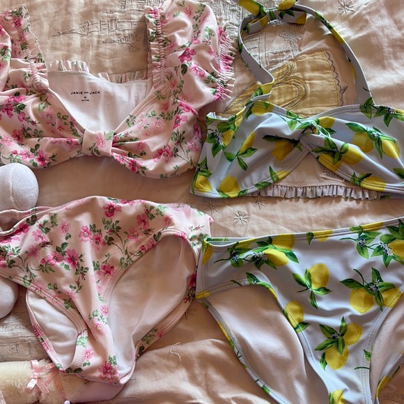Janie and Jack | Swim | Janie And Jack Pink Floral And Lemon Print ...